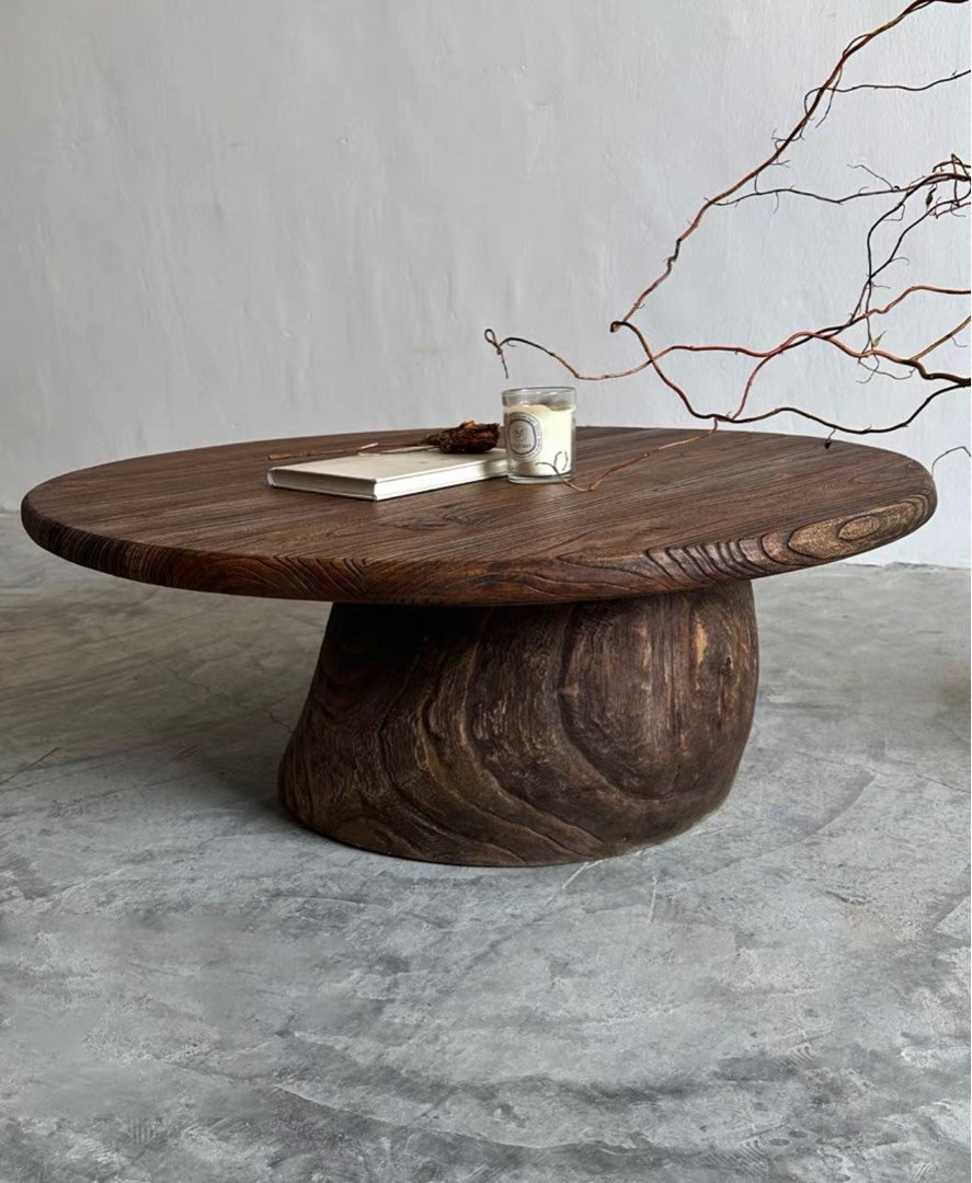 SEBREIA Rustic Solid Wood Coffee Table, Furniture & Home Living ...