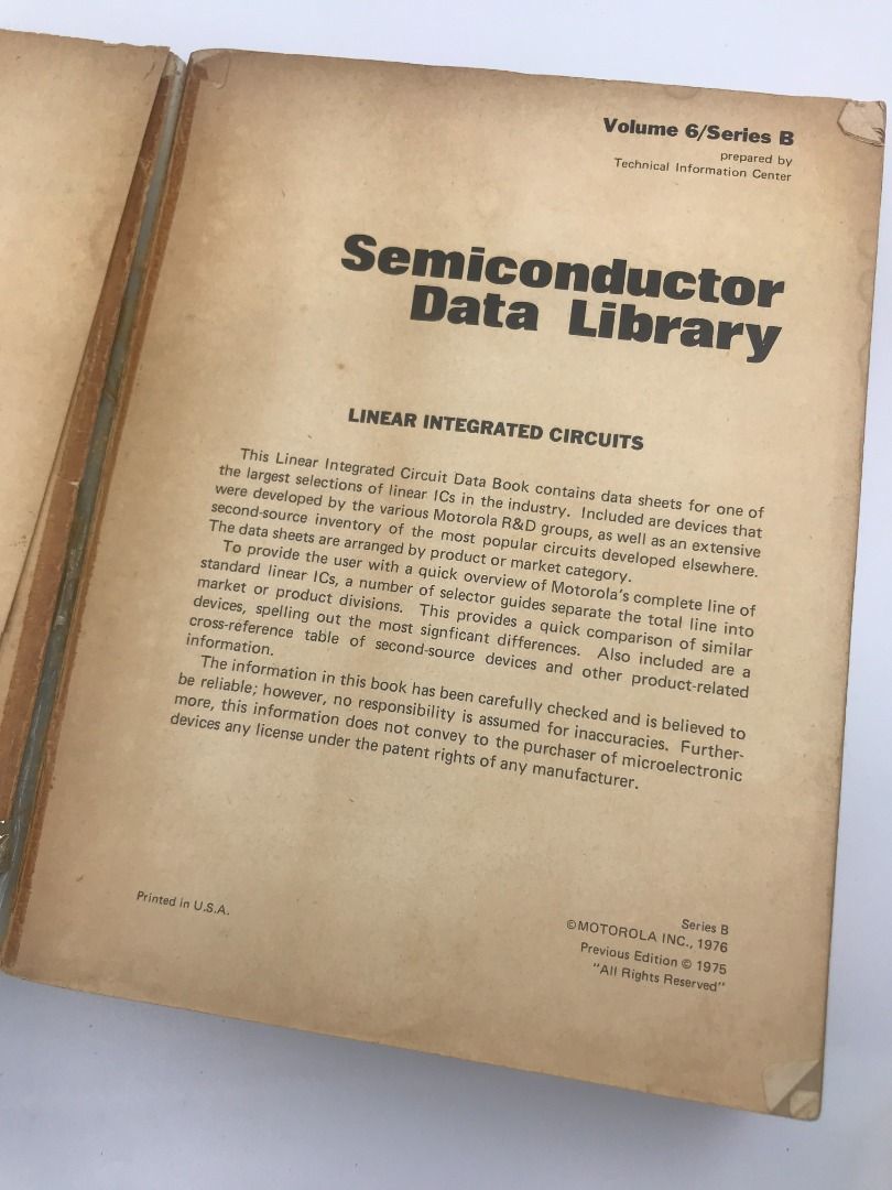 Semiconductor Data Library LINEAR INTEGRATED CIRCUITS MOTOROLA ...