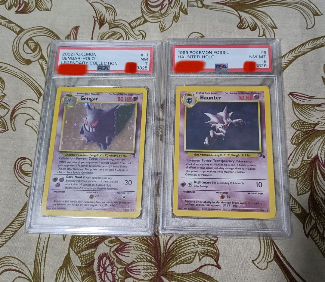 SEQ PSA 7 Gengar Holo 2002 Pokemon Legendary Collection 11/110 & PSA 8 ...