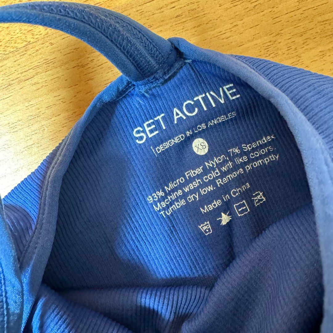 Set Active Sculptflex Ribbed V Bra in Royal Blue, Women's Fashion ...