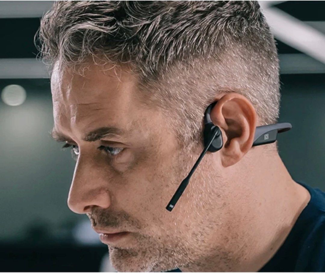 Shokz Opencomm Bone Conduction Wireless Bluetooth Headset, Open-Ear ...