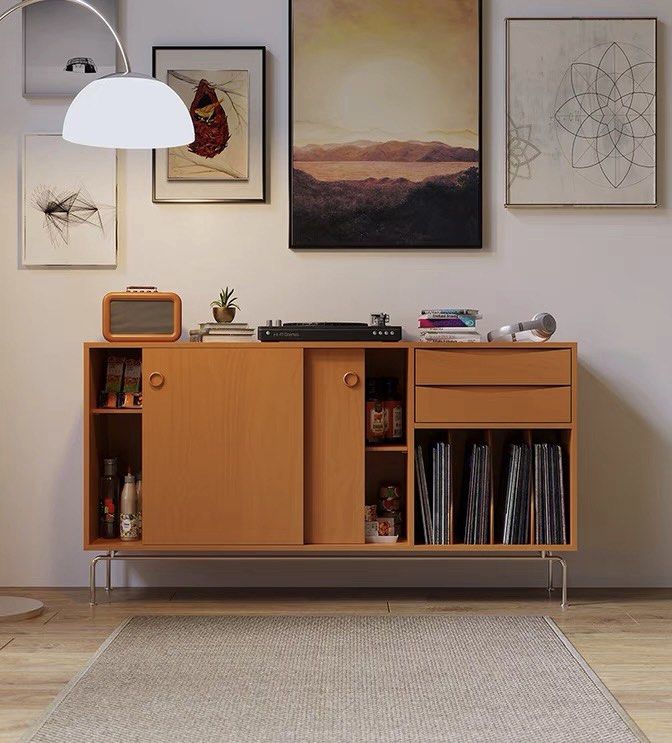 Sideboard Music Console Book & Magazine Cabinet TV Console Bookcase ...