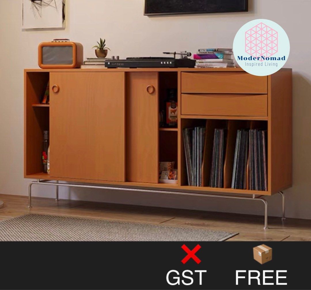 Sideboard Music Console Book & Magazine Cabinet TV Console Bookcase ...