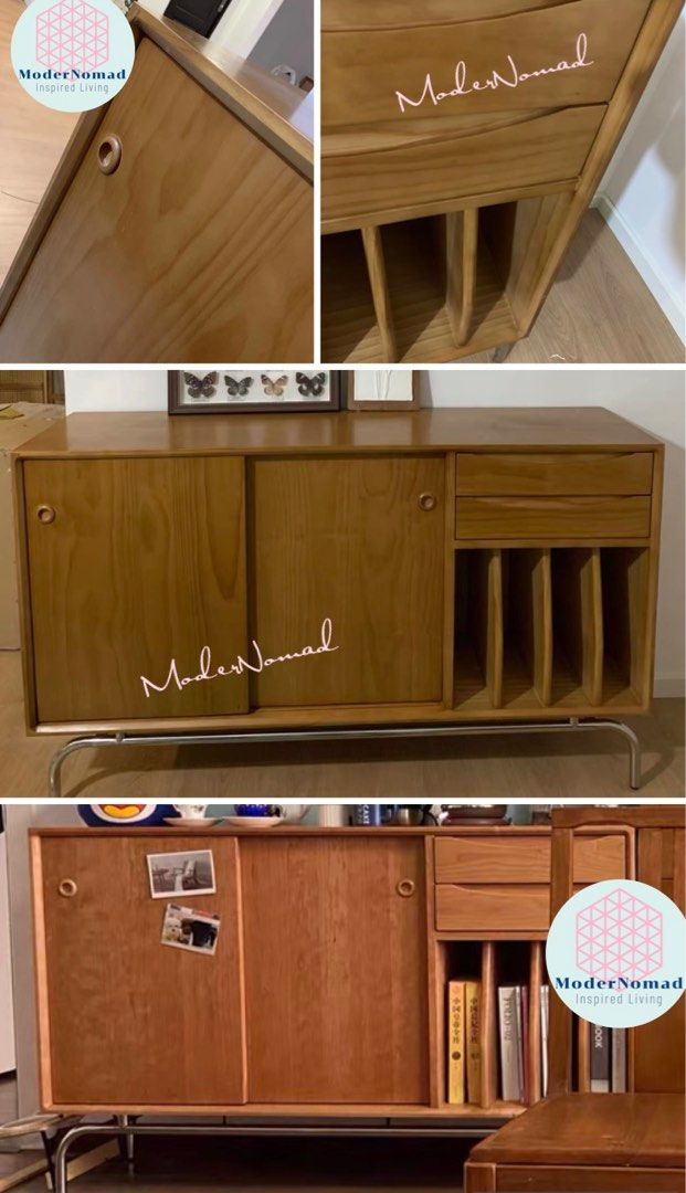 Sideboard Music Console Book & Magazine Cabinet TV Console Bookcase ...
