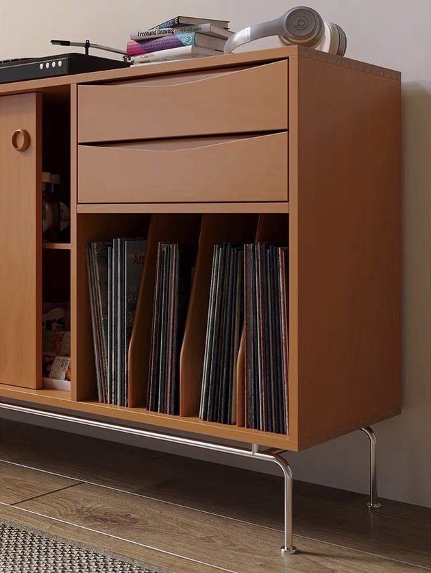 Sideboard Music Console Book & Magazine Cabinet TV Console Bookcase ...