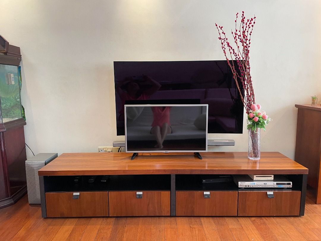 Solid beautiful wood TV Console, Furniture & Home Living, Furniture, TV ...