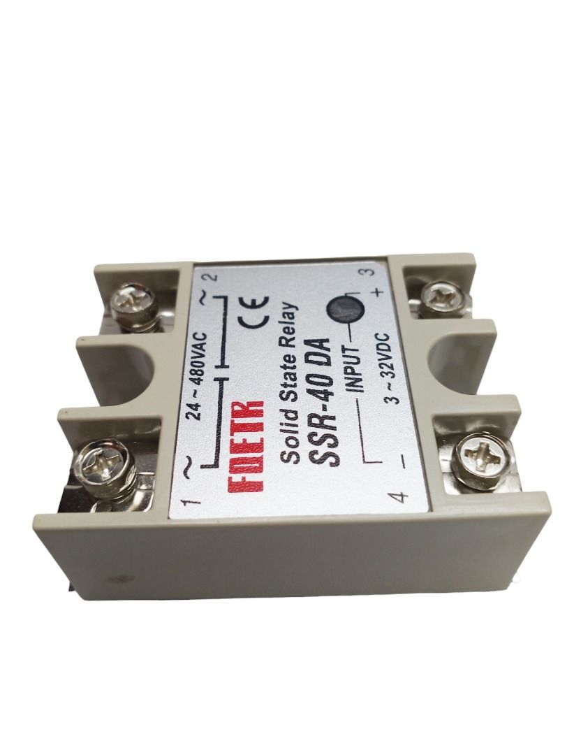 SOLID STATE RELAY SSR-40DA DC to AC, INPUT 3-32VDC OUTPUT 24-380VAC 40A SINGLE PHASE, CAR WASH ...