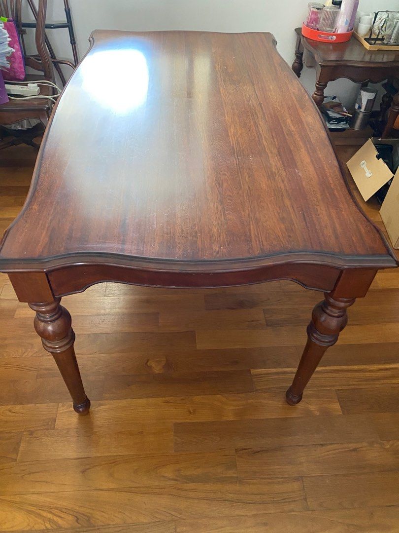 Solid Wood Desk (Peach Wood), Furniture & Home Living, Furniture ...