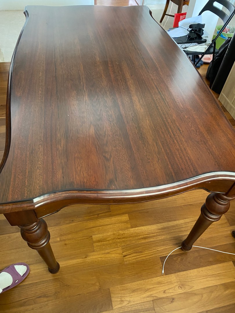 Solid Wood Desk (Peach Wood), Furniture & Home Living, Furniture ...