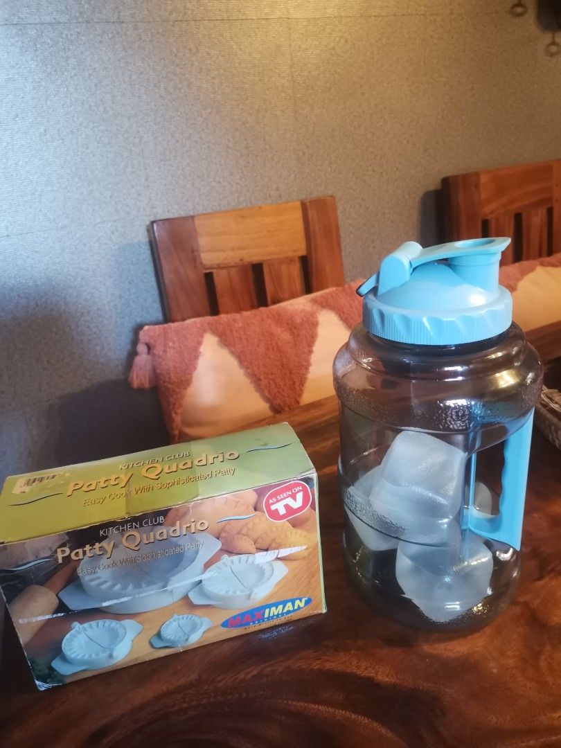 Take all 2 pcs patty molder and big water jug, Furniture & Home Living ...