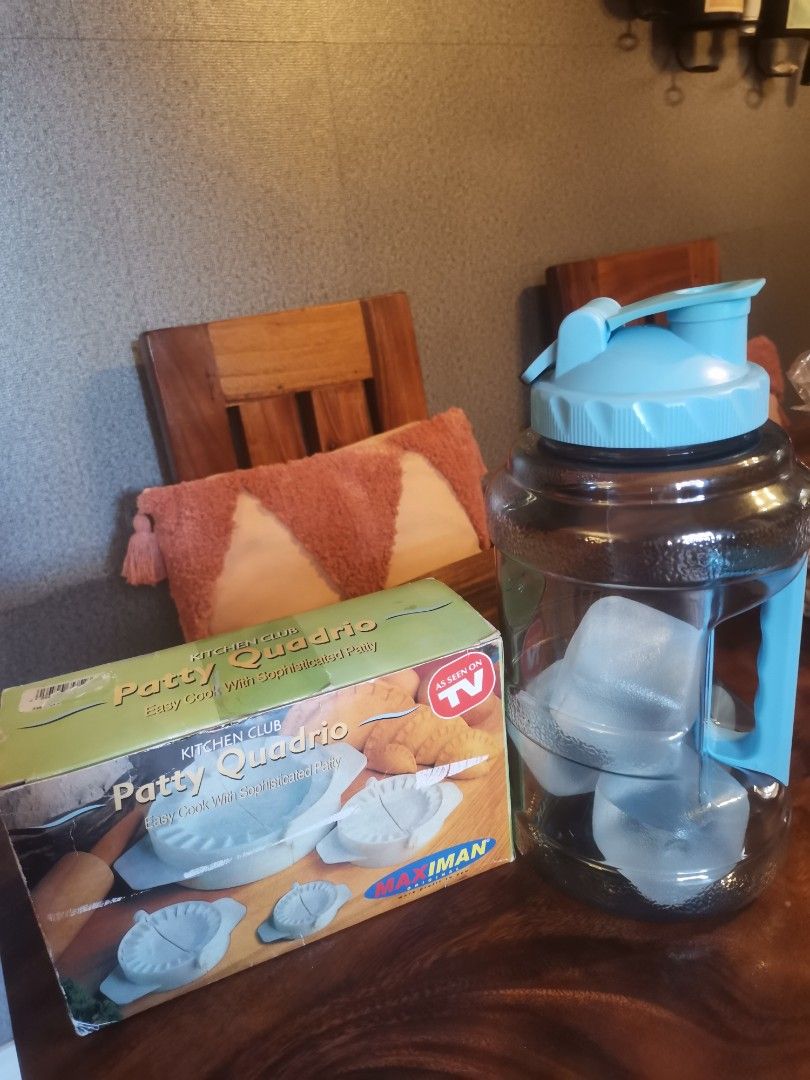 Take all 2 pcs patty molder and big water jug, Furniture & Home Living ...