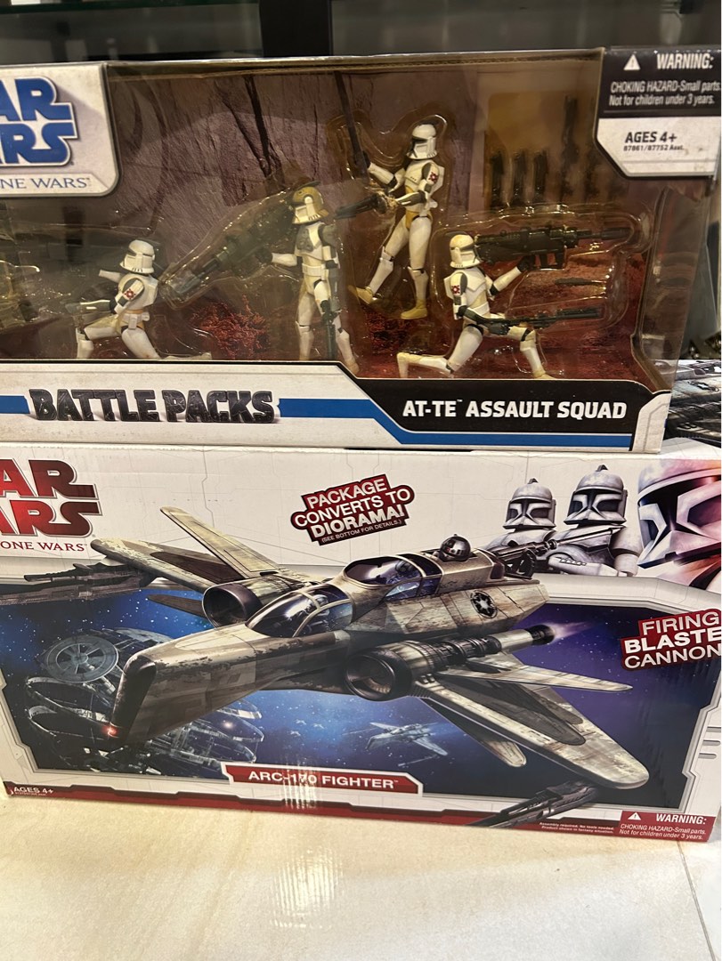 Star Wars Clone Wars Shadow ARC-170 Fighter with Bonus AT-TE Assault ...