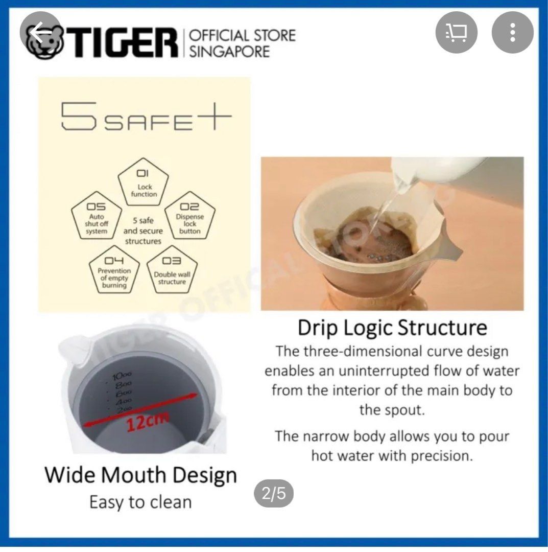 Tiger Brand Electric Kettle with Multiple functions, TV & Home ...