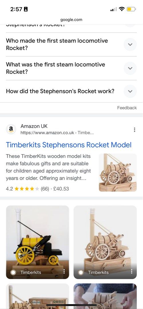 Timberkits Stephensons Rocket Model, Hobbies & Toys, Toys & Games on Carousell