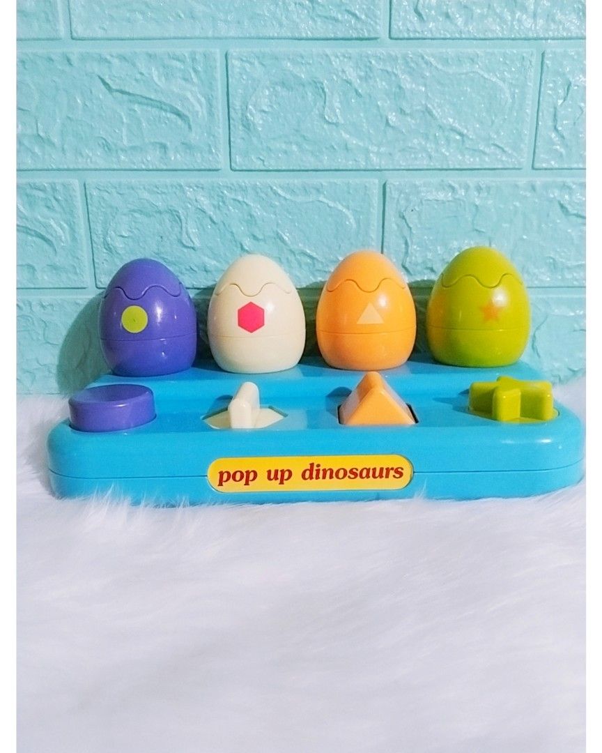 Tolo Toys Pop Up Dinosaurs (Light Blue, Babies & Kids, Infant Playtime ...