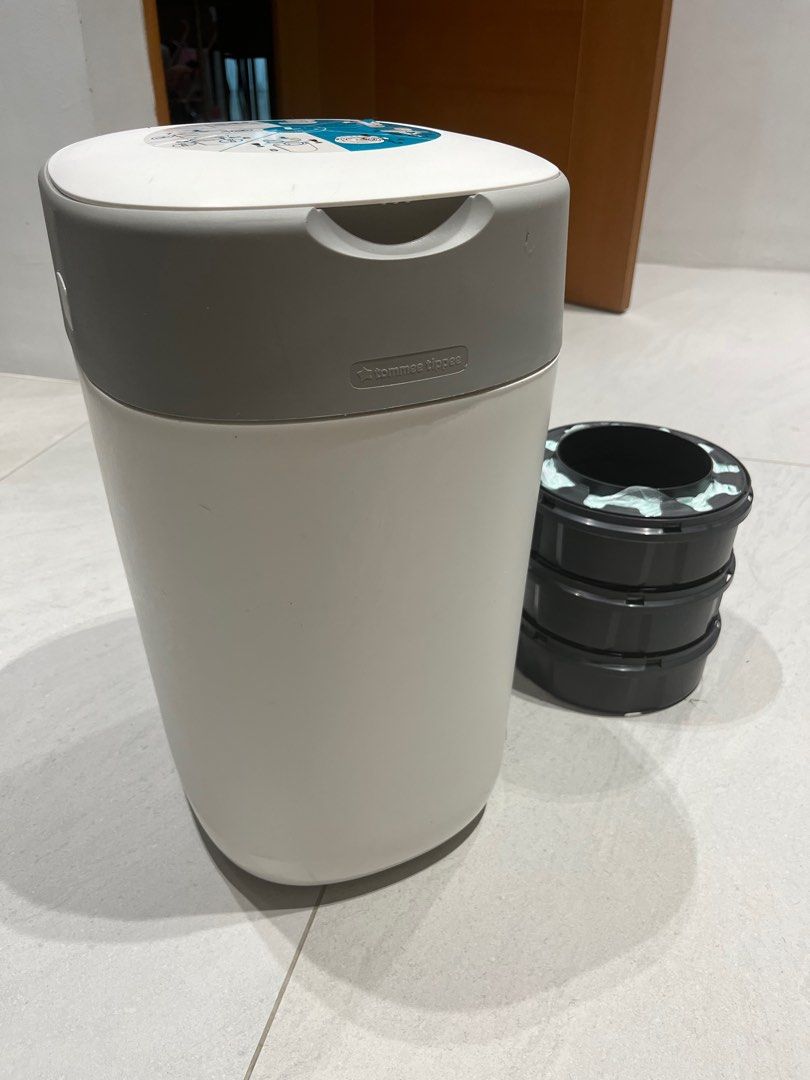 Tommee Tippee Sangenic Twist & Click Advanced Diaper Disposal Bin (no casette incl) - White ...