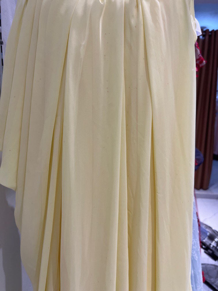Tube long dress yellow gaun pesta, Fesyen Wanita, Pakaian Wanita, Gaun ...