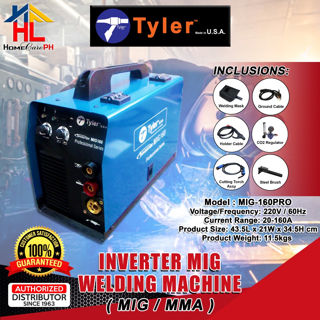 Tyler MIG-160PRO Inverter MIG Professional Series Welding Machine 160A ...