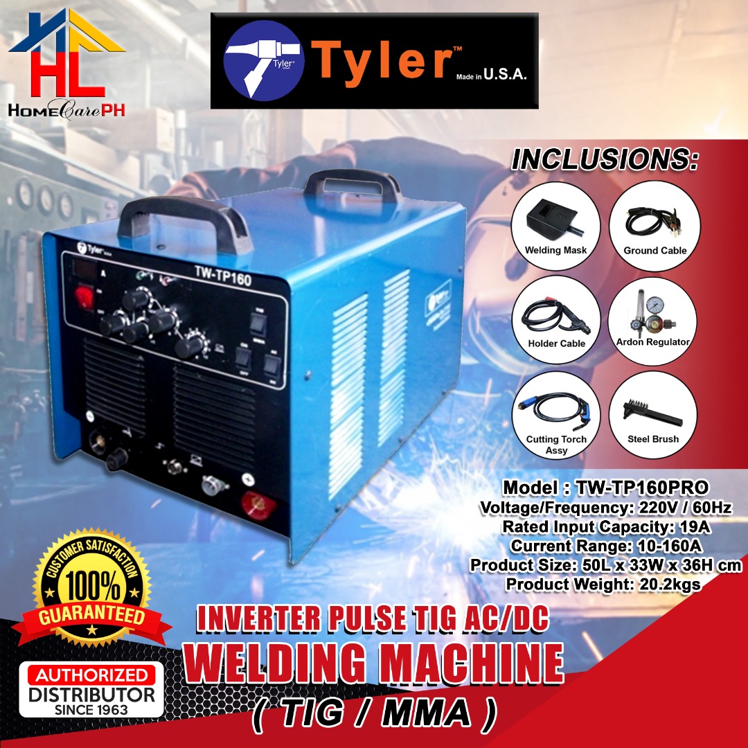 Tyler TW-TP160PRO Inverter Pulse TIG AC/DC Professional Series Welding ...