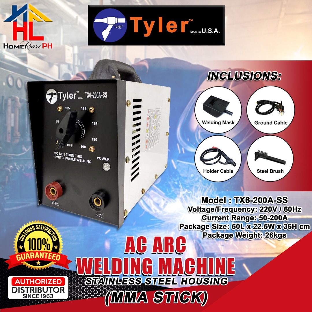 Tyler TX6-200A-SS Stainless Steel Housing AC ARC Welding Machine 200A ...