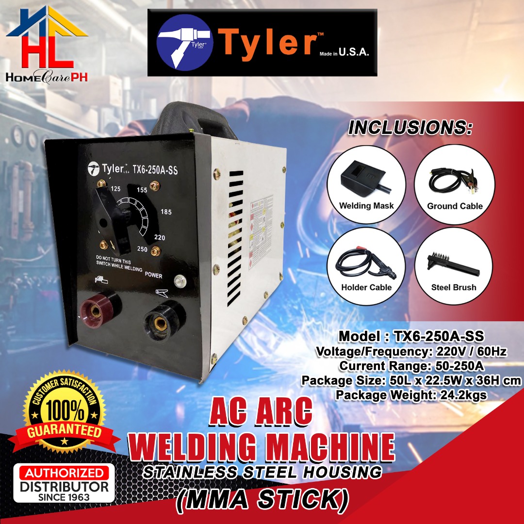 Tyler TX6-250A-SS Stainless Steel Housing AC ARC Welding Machine 250A ...
