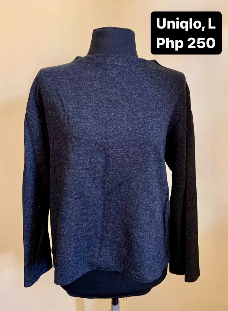 Uniqlo grey wool sweater, Women's Fashion, Tops, Longsleeves on Carousell