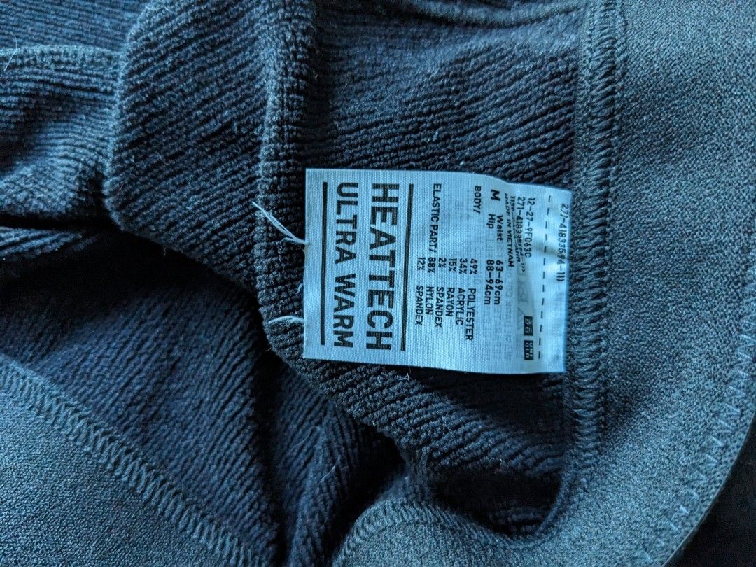 Uniqlo Heattech Ultra Warm Black Medium, Women's Fashion, Bottoms ...