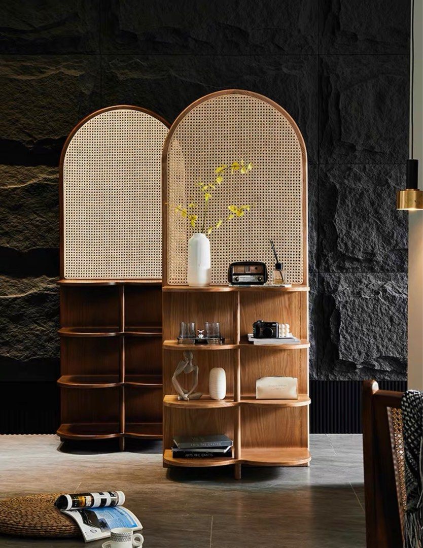 VAGRE Modern Rattan Display Shelf, Furniture & Home Living, Furniture ...
