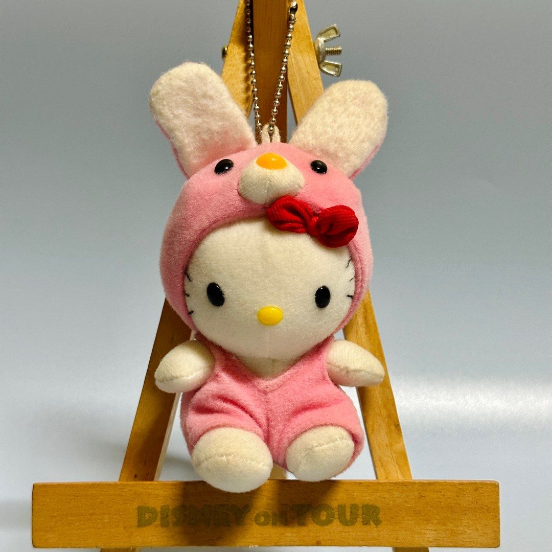 Vintage 1996 Sanrio Hello Kitty Pink Bunny Mini Plush Charm (removable ...