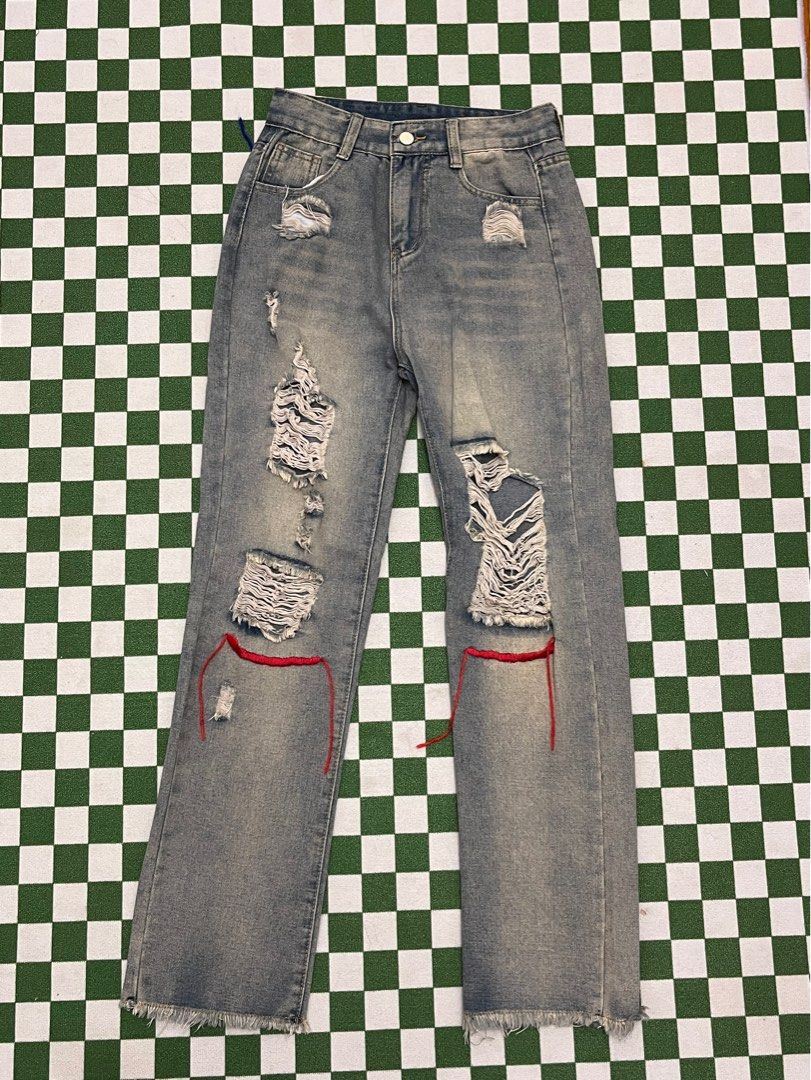 vintage washed ripped jeans, Women's Fashion, Bottoms, Jeans & Leggings ...