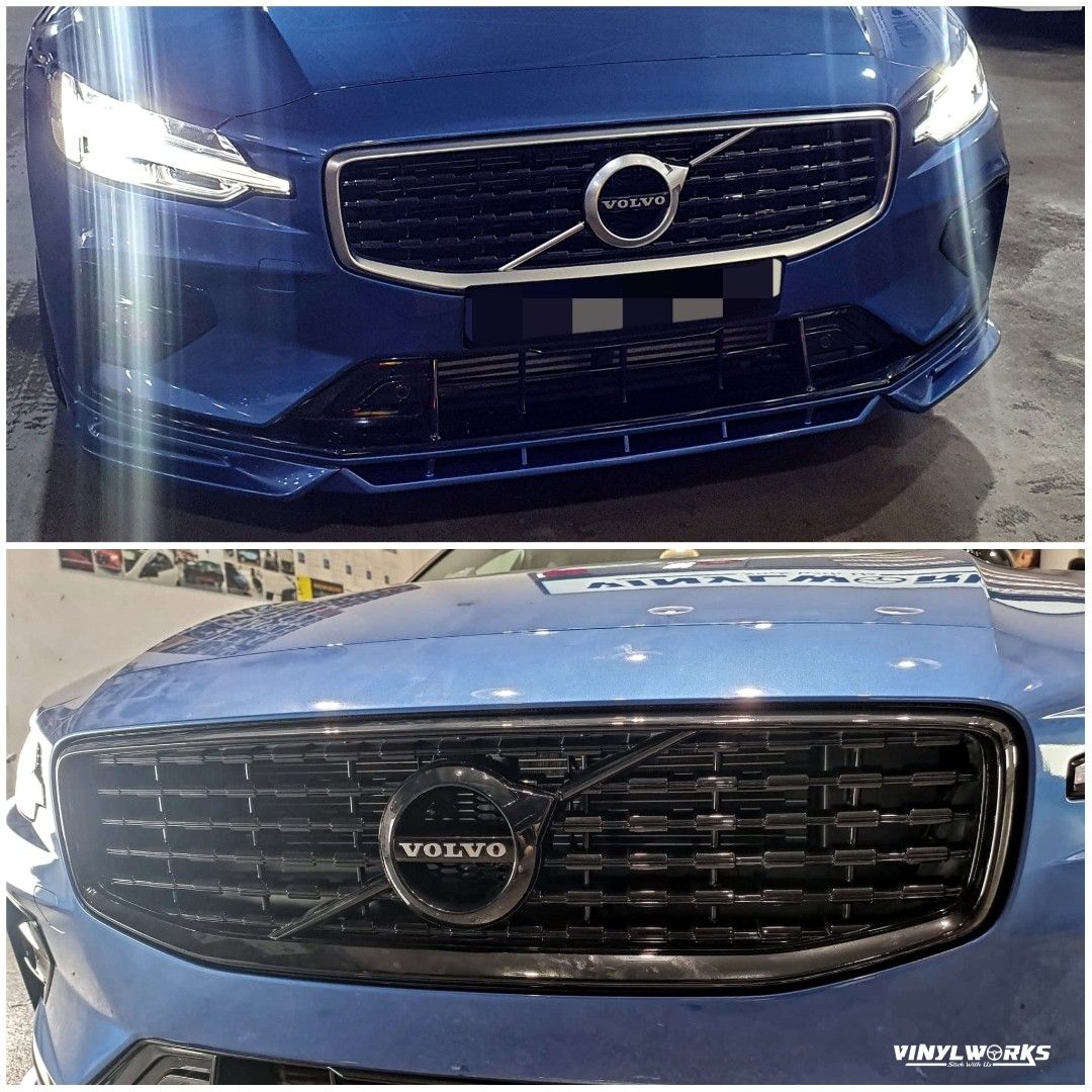 Volvo Front Grille Wrap Gloss Black Vinyl Sticker, Car Accessories ...