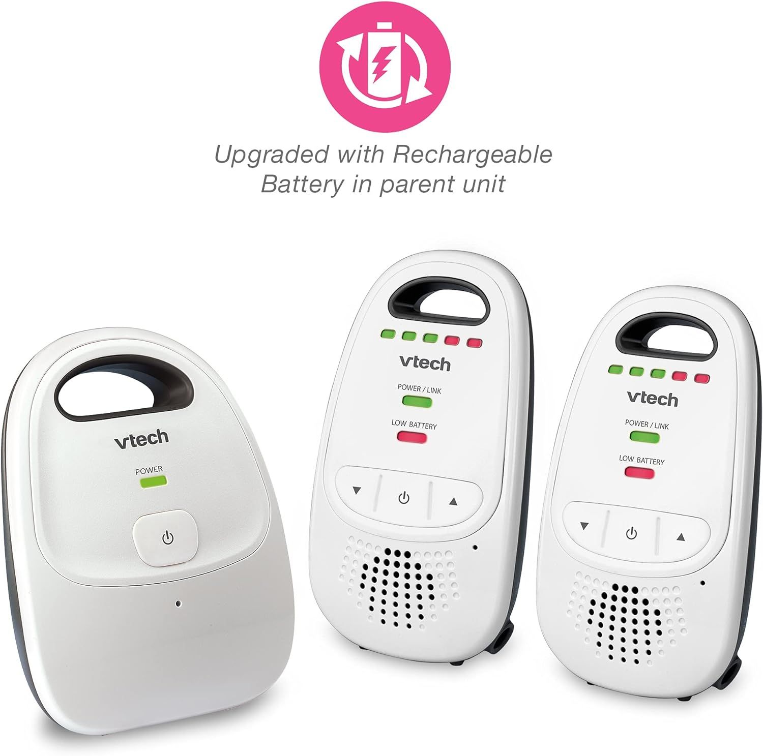 VTech DM112-2 Upgraded Audio Baby Monitor. 2 Parent Units with ...