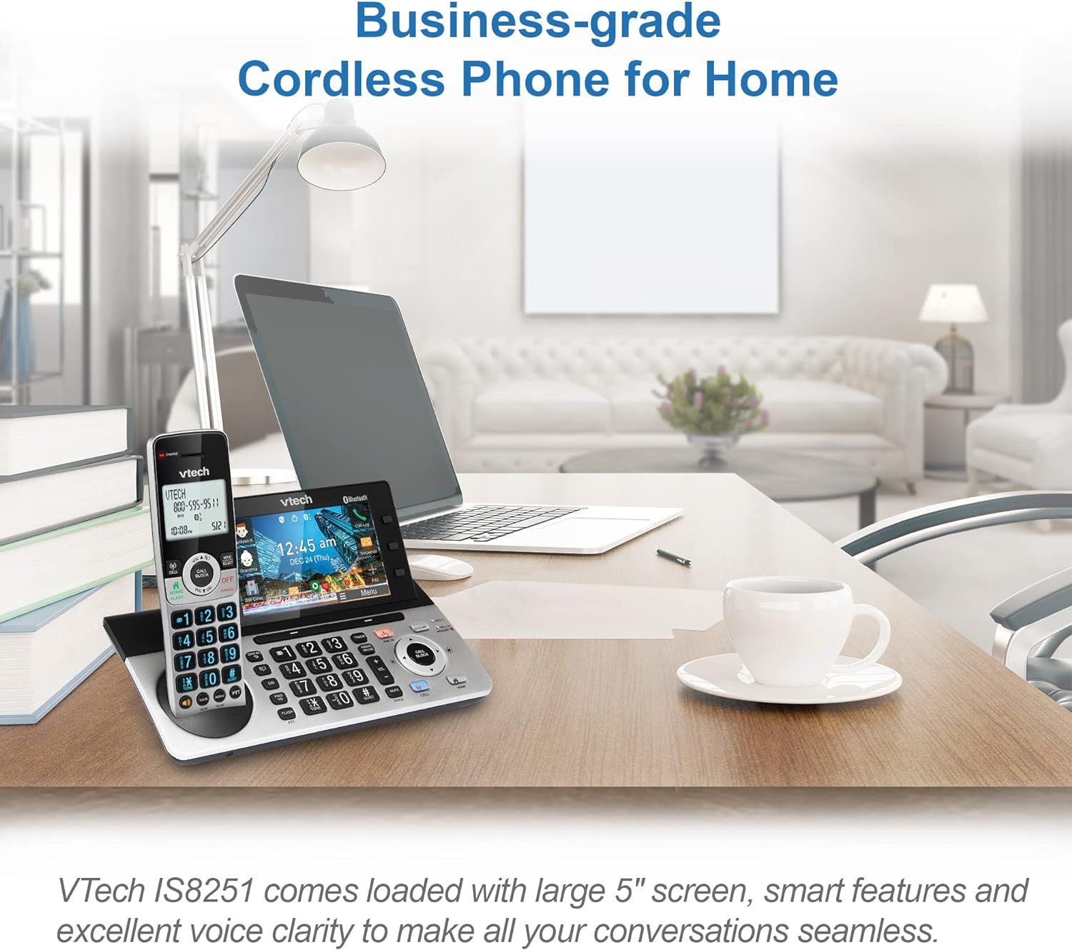 VTech IS8251-3 Business Grade 3-Handset Cordless Phone for Home Office ...