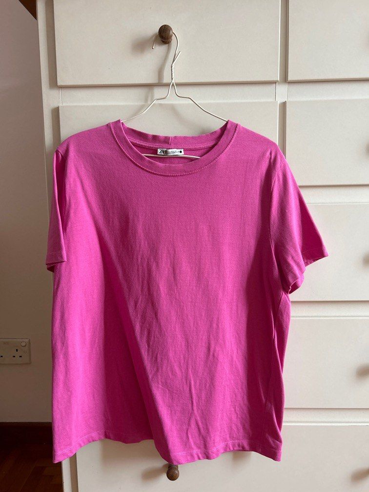 Zara Pink boxy Tee, Women's Fashion, Tops, Shirts on Carousell