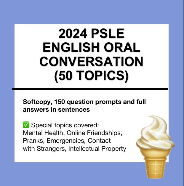 2024 PSLE English Oral Conversation Discussion Topics, Hobbies & Toys ...
