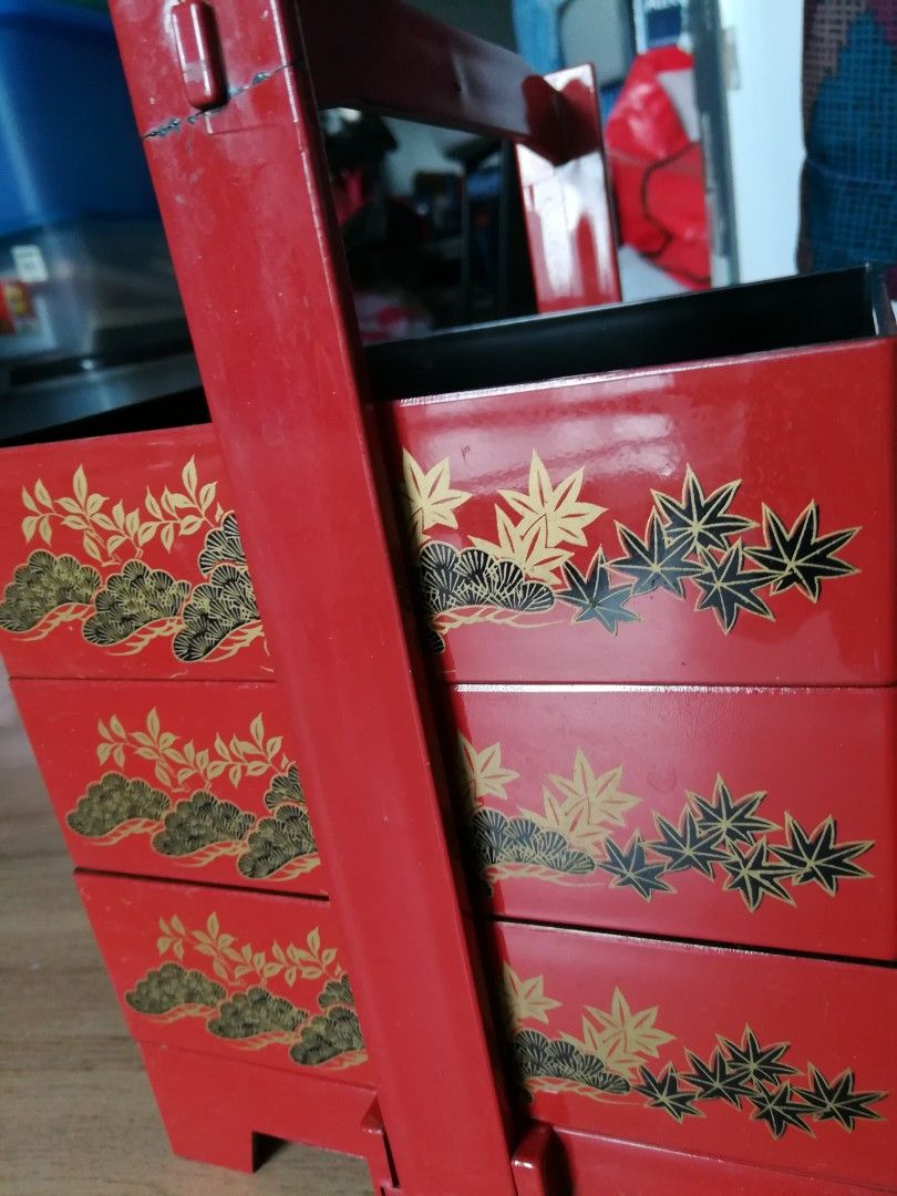 3 Tier Japanese Lacquer Container, Furniture & Home Living, Kitchenware ...