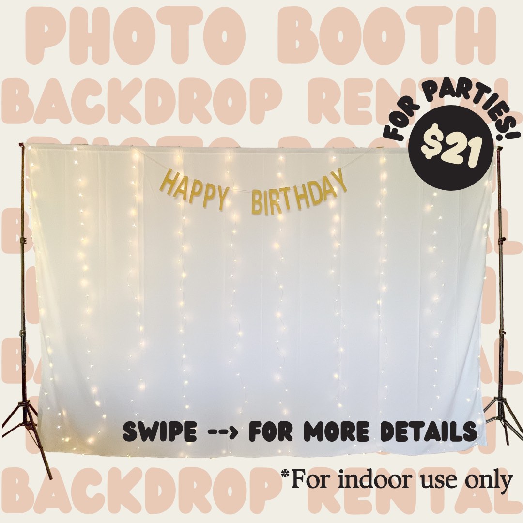 3m x 2m large birthday photobooth backdrop rental fairy lights banner ...