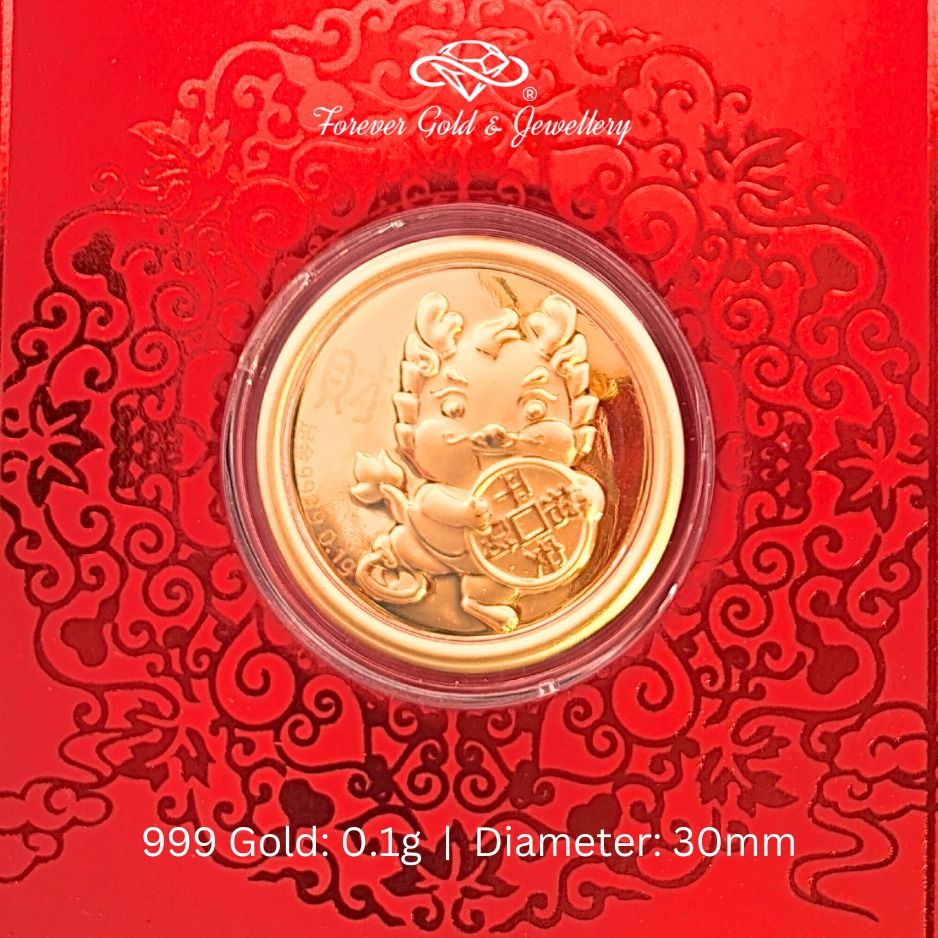 999 Gold 2024 Dragon Coin | Ang Pao | Gold Coin | Good Luck | Hong Bao ...