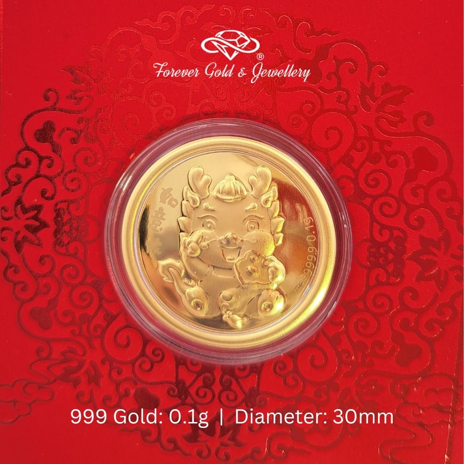 999 Gold 2024 Dragon Coin | Ang Pao | Gold Coin | Good Luck | Hong Bao ...