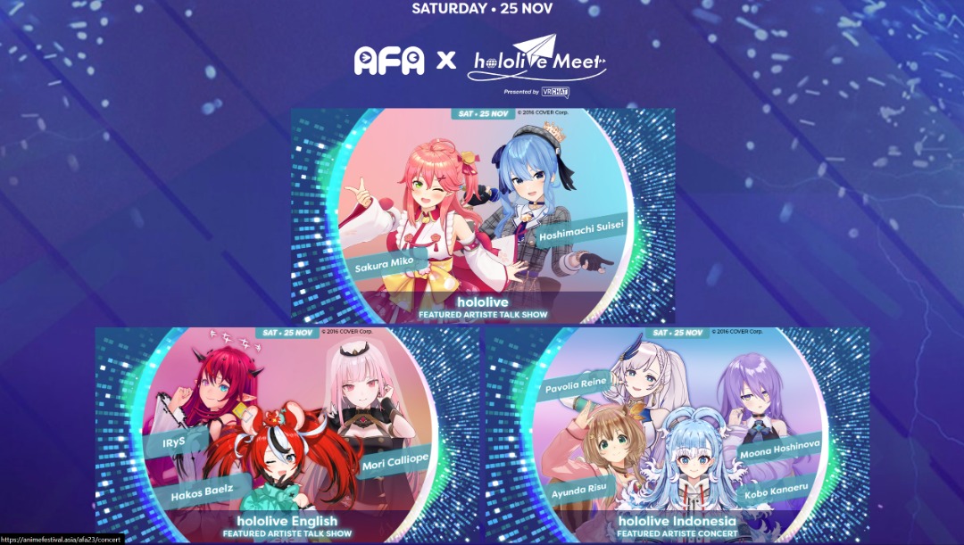 AFA Singapore 2023 Day 2 Concert - AFA x hololive Meet ticket, Tickets ...