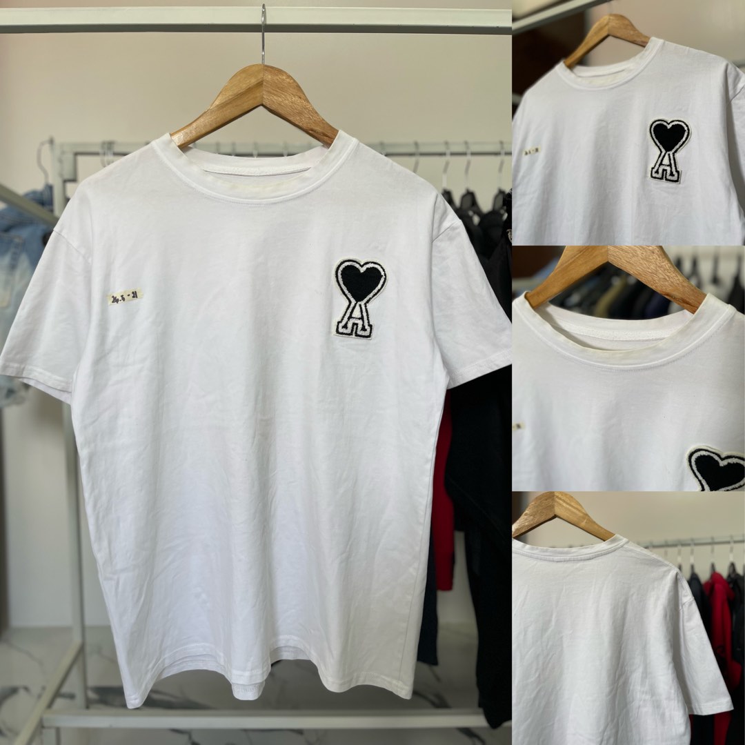 AMI SIDE LOGO (OFF), Men's Fashion, Tops & Sets, Tshirts & Polo Shirts ...