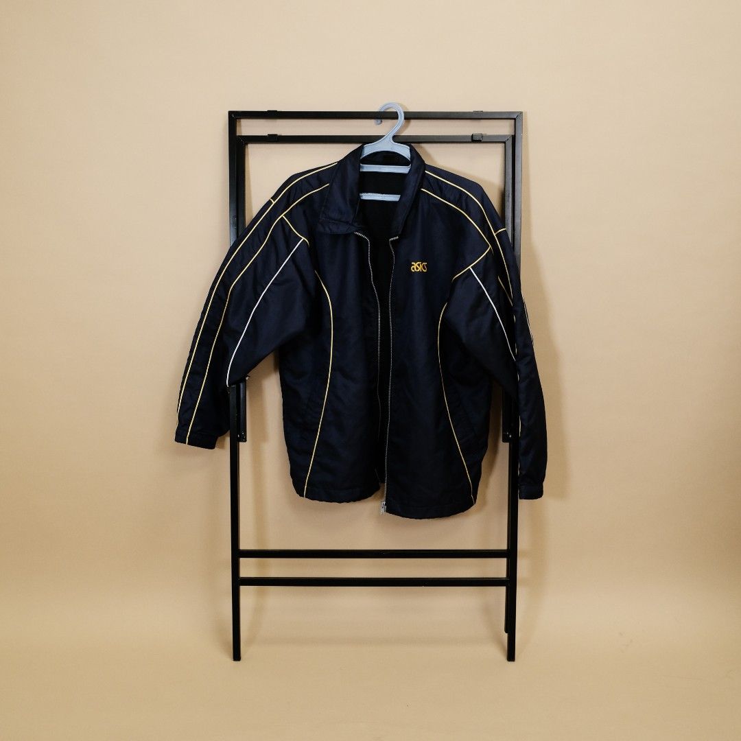 Asics Navy Blue Windbreaker Jacket, Men's Fashion, Coats, Jackets and ...