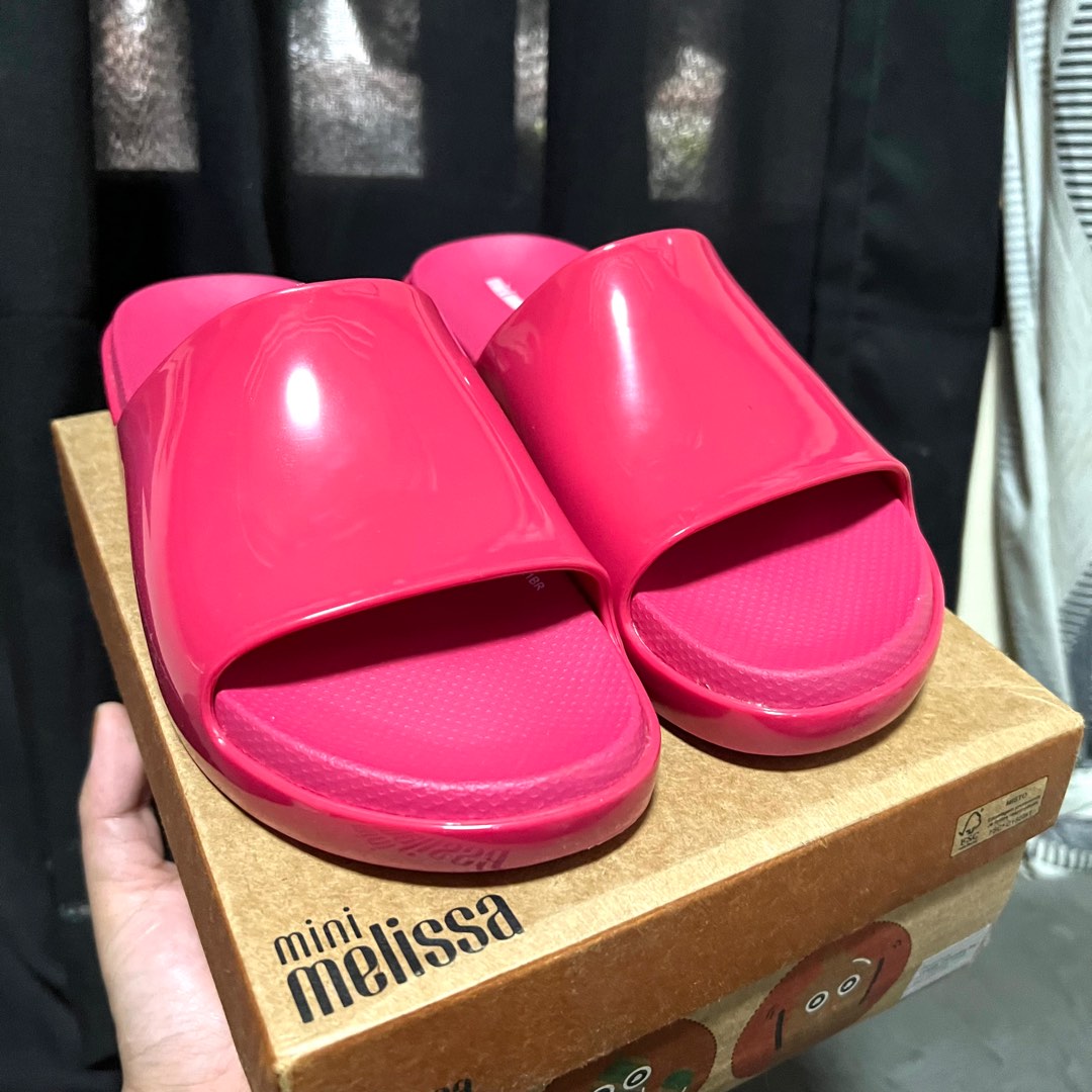 Authentic Mini Melissa Slide Pink, Babies & Kids, Babies & Kids Fashion ...