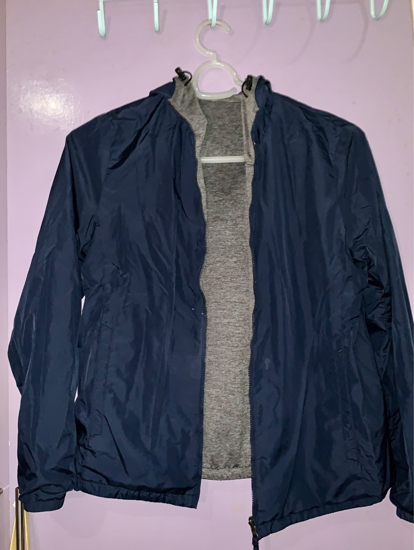 Authentic Uniqlo Blue Reversible Jacket, Women's Fashion, Coats ...