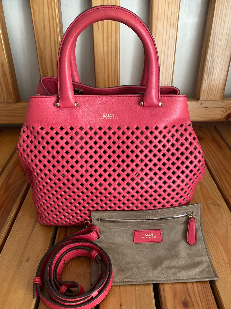 Bally Perforated 2-way Bag, Women's Fashion, Bags & Wallets, Shoulder ...