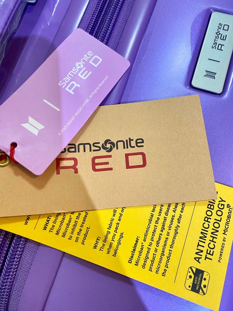 BTS x Samsonite Red luggage, Hobbies & Toys, Travel, Luggage on Carousell