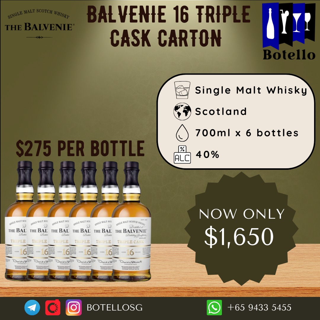 [Carton] Balvenie 16 Triple Cask Whisky x 6 bottles with Gift Box ...