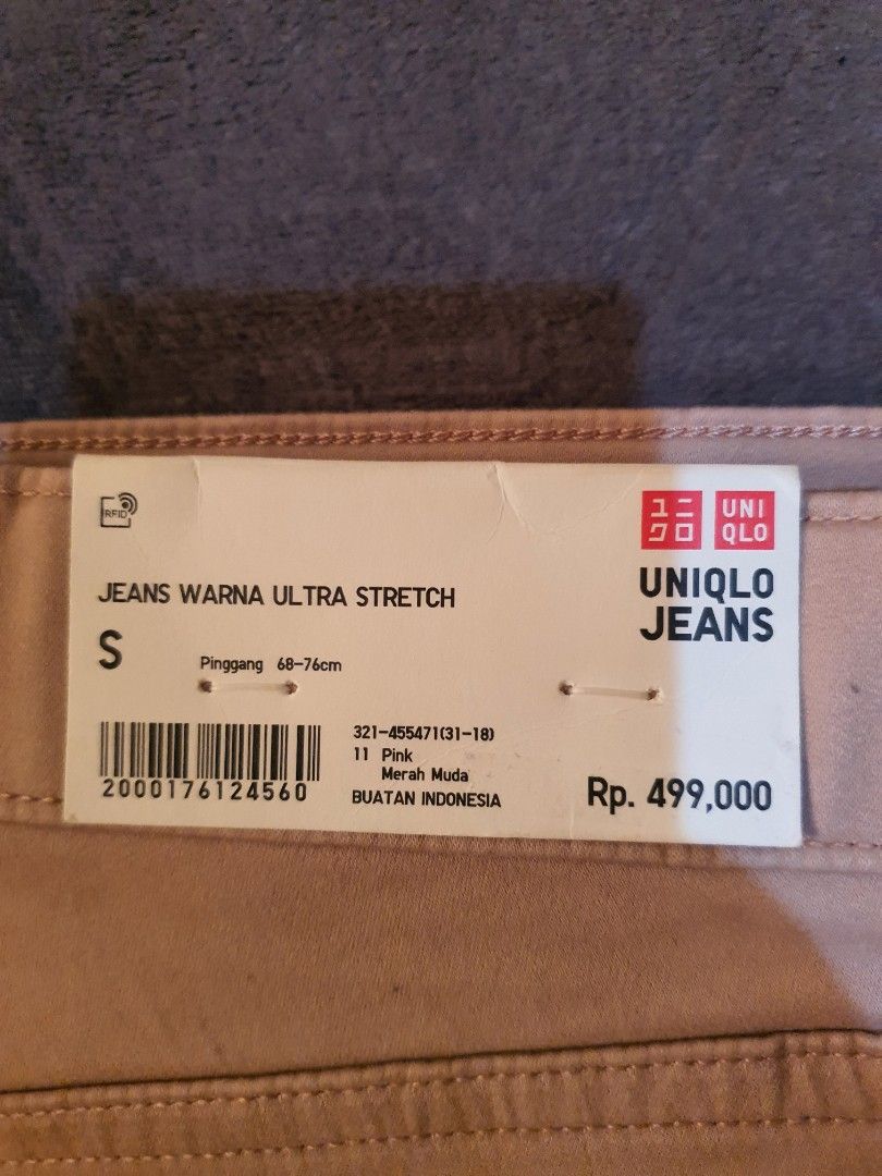 JUAL RUGI CELANA JEANS PRIA UNIQLO ORIGINAL TAG LENGKAP (SOFT PINK ...