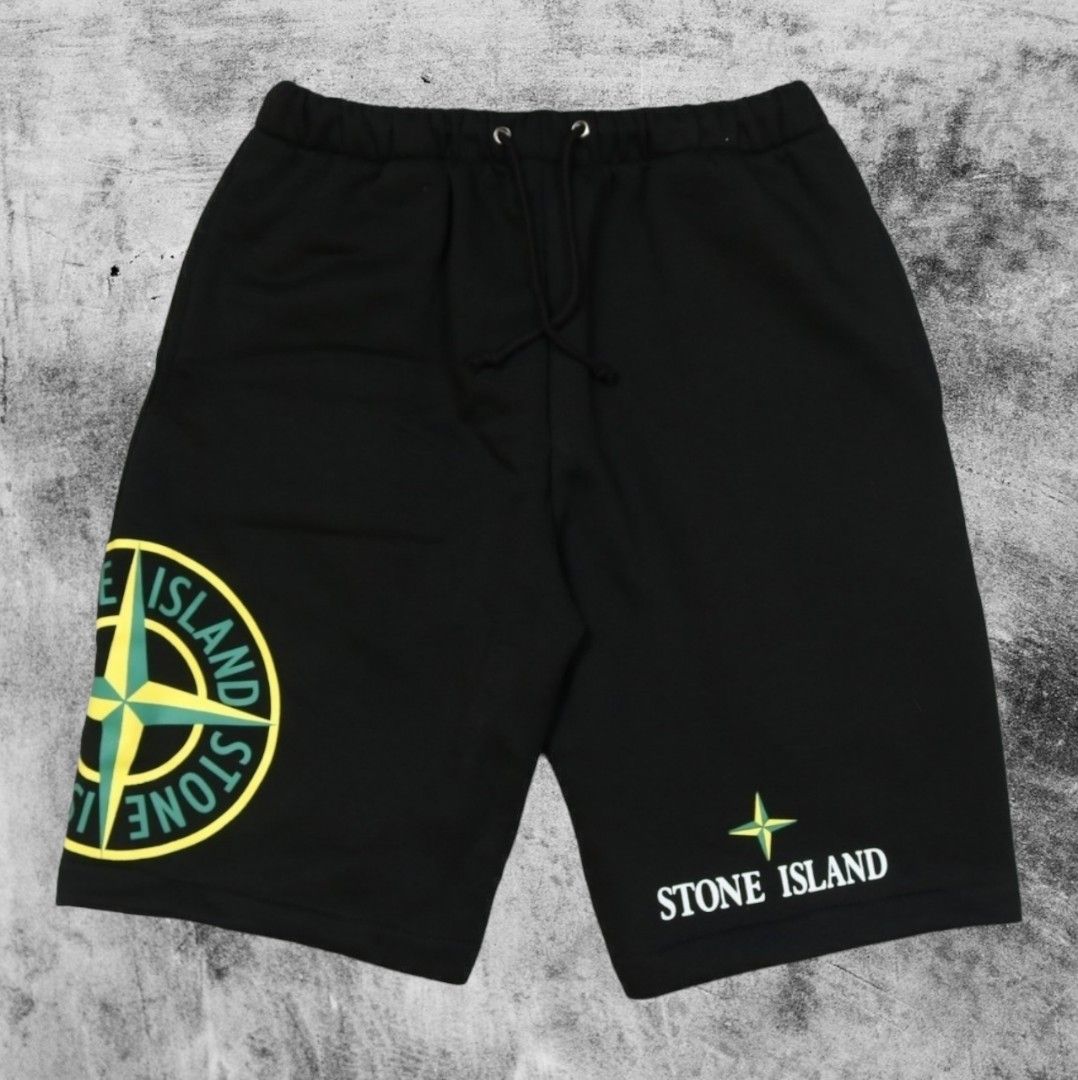 Celana Pendek Stone Island Big Logo Shortpants Hitam, Fesyen Pria ...