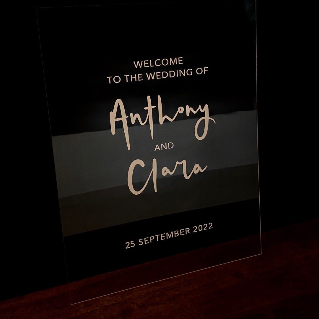 Clear Acrylic Wedding Welcome Signage | Acrylic Wedding Signage ...